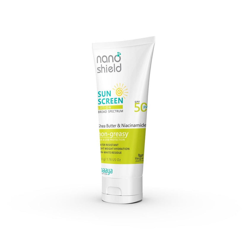 Nano Shield Shea Butter & Niacinamide SPF 50 PA+++ Sunscreen Lotion ...